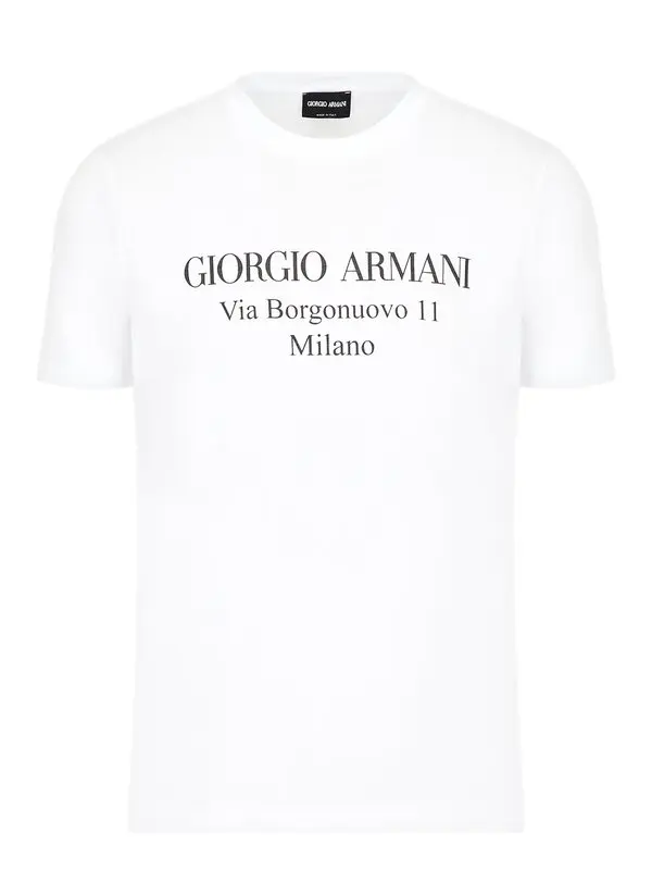 Giorgio Armani Borgonuovo 11 Crew-neck T-shirt In Pima Cotton Jersey - White