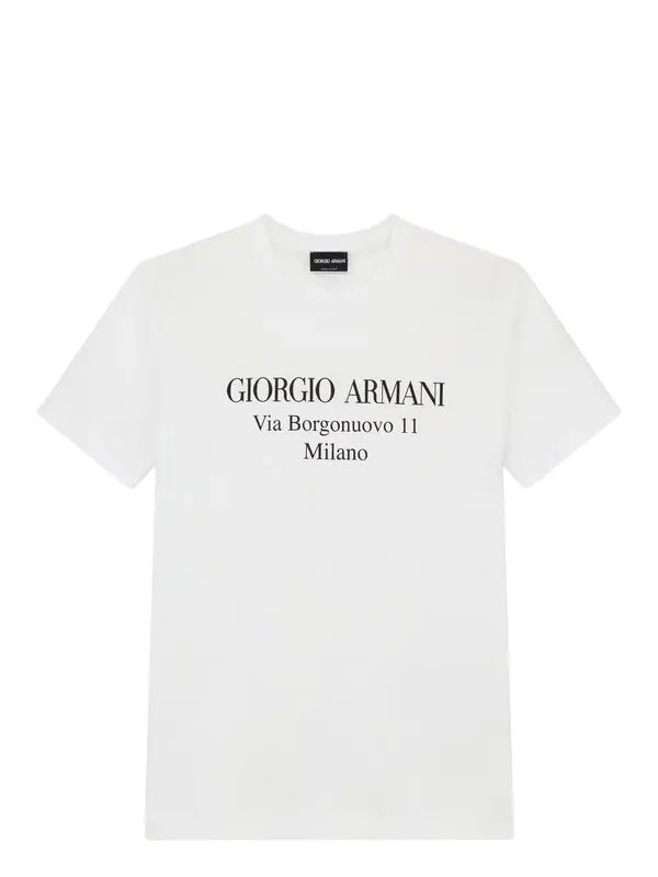 Giorgio Armani Borgonuovo 11 Crew-neck T-shirt In Pima Cotton Jersey - White