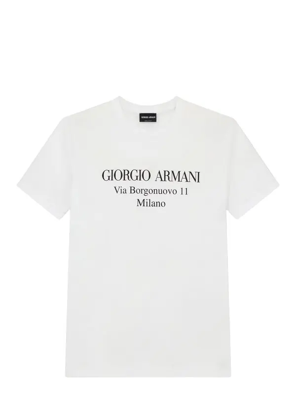 Giorgio Armani Borgonuovo 11 Crew-neck T-shirt In Pima Cotton Jersey - White