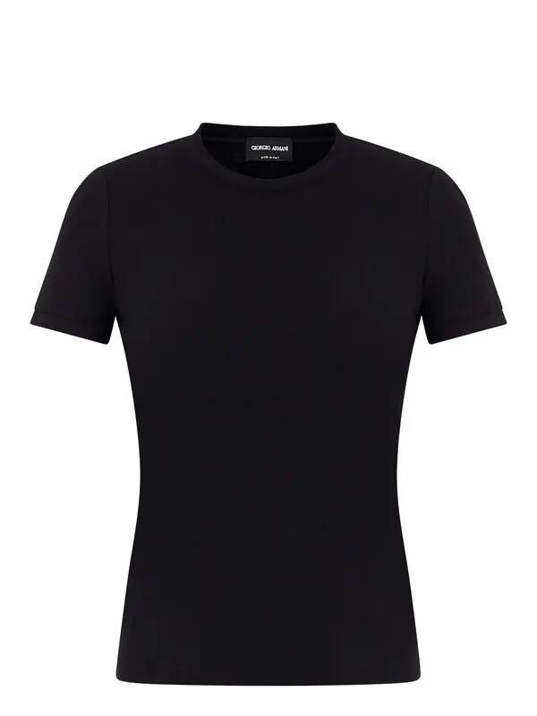 Giorgio Armani Stretch Viscose Jersey T-shirt - Black