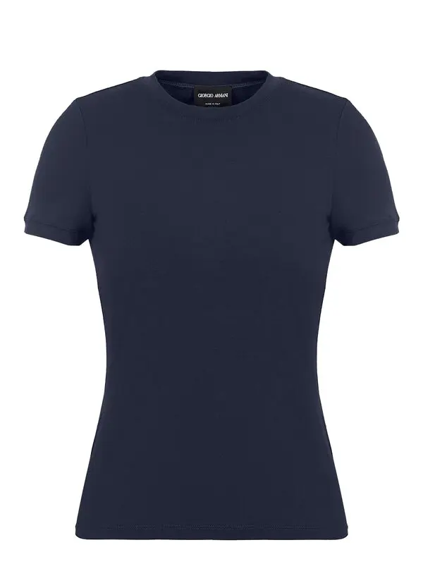 Giorgio Armani Stretch Viscose Jersey T-shirt - Navy Blue