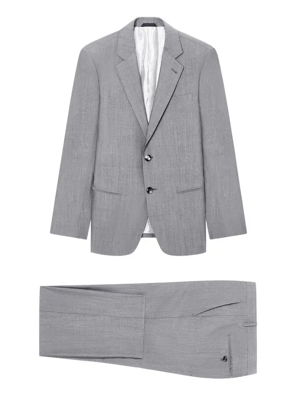 Giorgio Armani Single-breasted Soho Line Suit In Virgin Wool - Grey