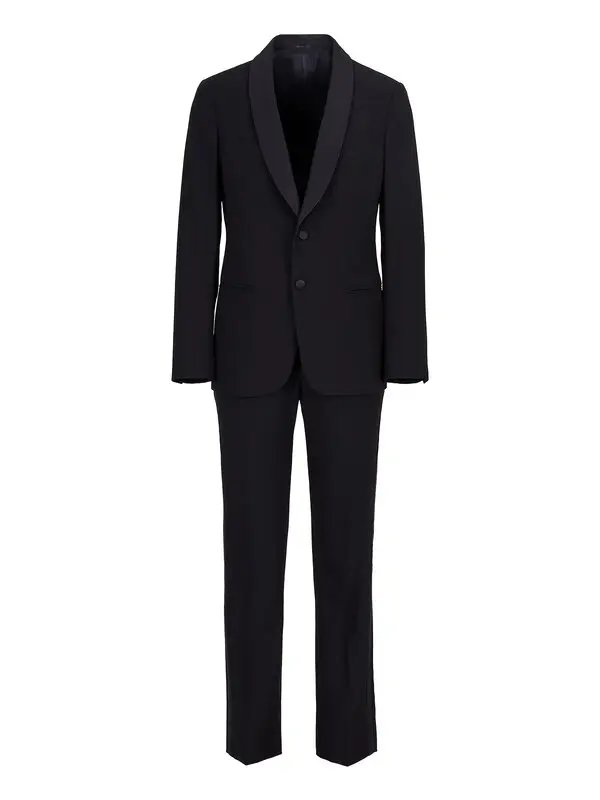 Giorgio Armani Soho Line Single-breasted Tuxedo In Wool Crêpe - Navy_blue