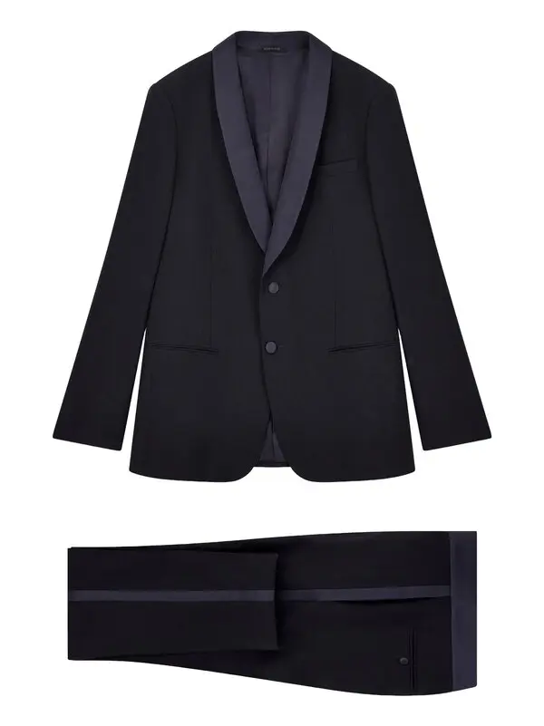 Giorgio Armani Soho Line Single-breasted Tuxedo In Wool Crêpe - Navy_blue