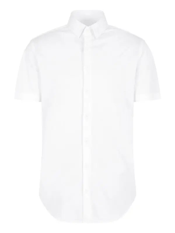 Giorgio Armani Short-sleeved, Cotton-jersey Shirt - White