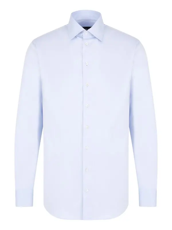 Giorgio Armani Regular-fit Classic Cotton Shirt - Light Blue