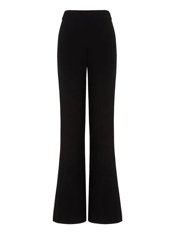 Giorgio Armani Wide-leg Silk Trousers - Black