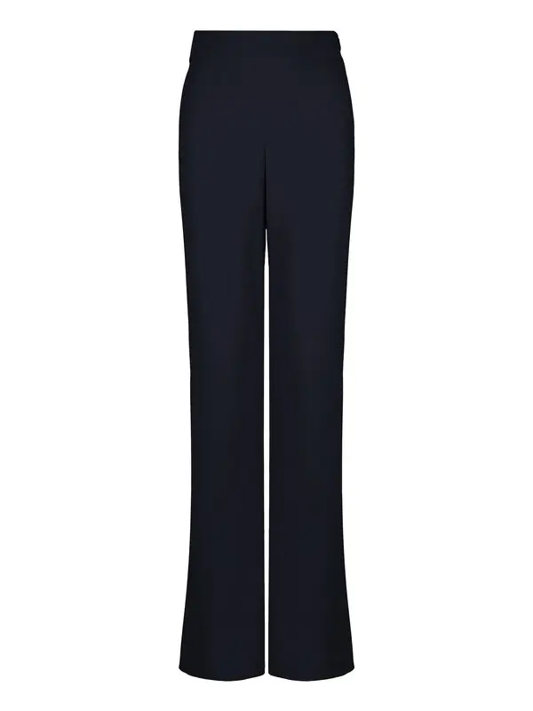 Giorgio Armani Wide-leg Silk Trousers - Navy Blue