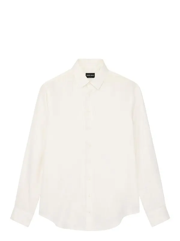 Giorgio Armani Regular-fit Shirt In Linen - White