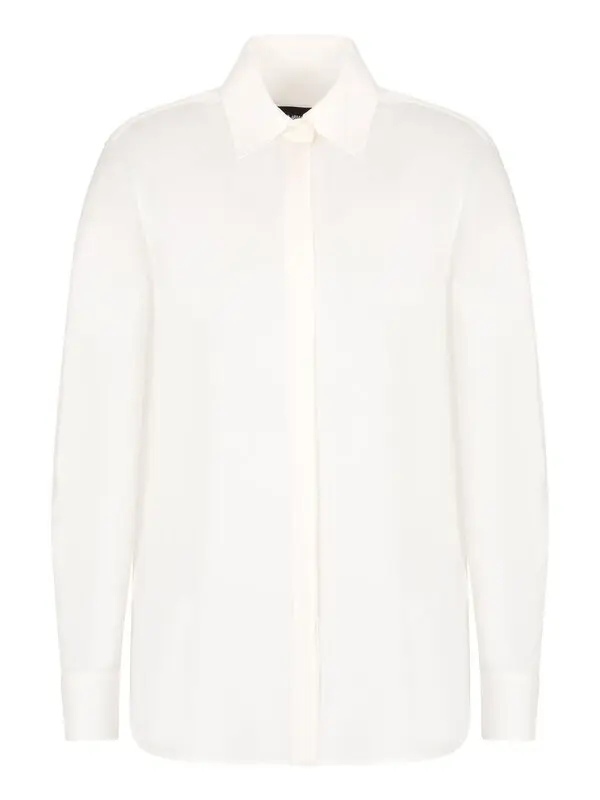 Giorgio Armani Pure Silk Charmeuse Shirt - White