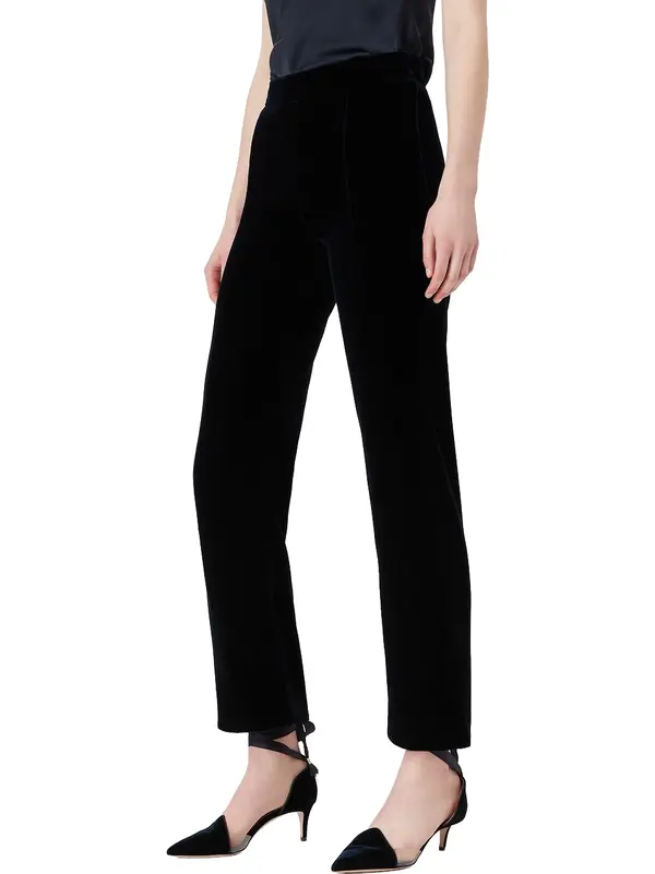 Giorgio Armani Cropped Velvet Trousers - Navy Blue