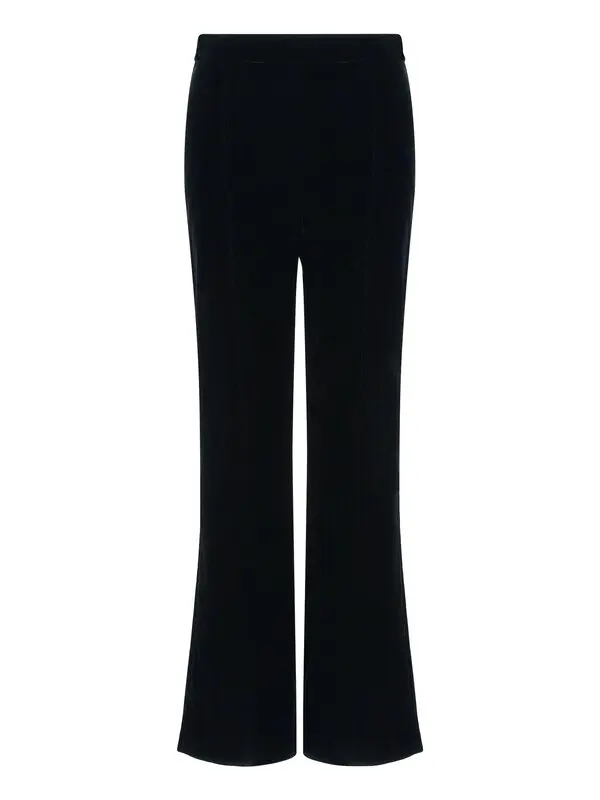 Giorgio Armani Cropped Velvet Trousers - Navy Blue