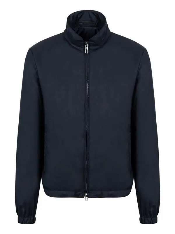 Giorgio Armani Icon Cashmere-blend Gabardine Blouson - Navy Blue