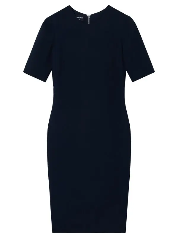 Giorgio Armani Silk Tube Dress - Navy Blue