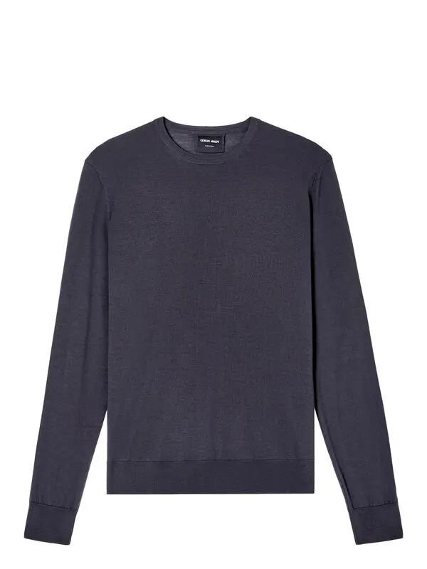 Giorgio Armani Virgin Wool Crew-neck Jumper - Grey