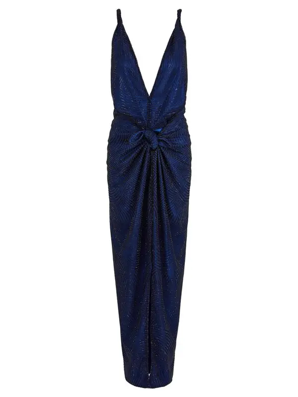 Giorgio Armani Embroidered Long Dress - Patterned