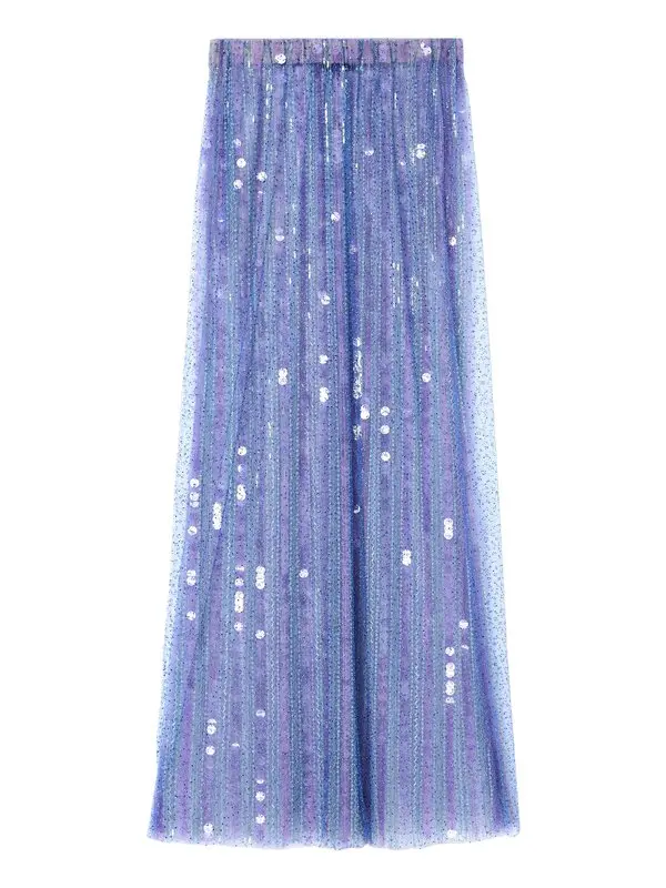 Giorgio Armani Embroidered Tulle Long Skirt - Patterned