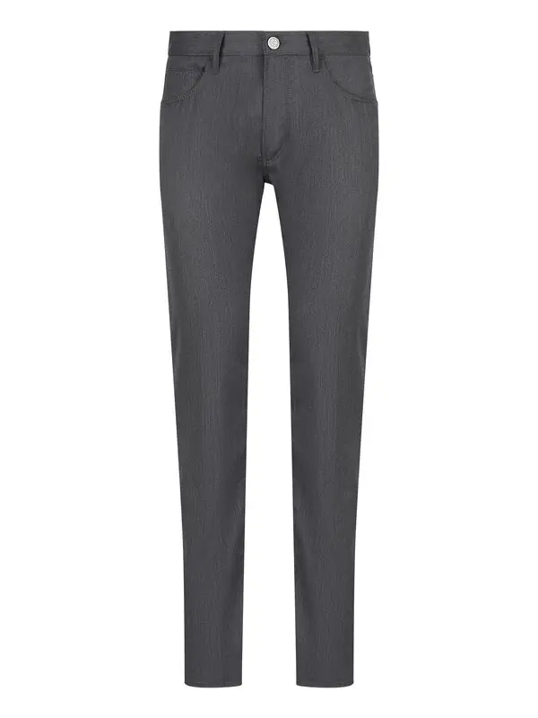 Giorgio Armani Five-pocket Virgin Wool Trousers - Grey