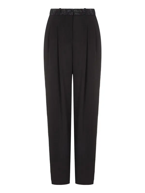 Giorgio Armani Single-darted Georgette Trousers - Patterned