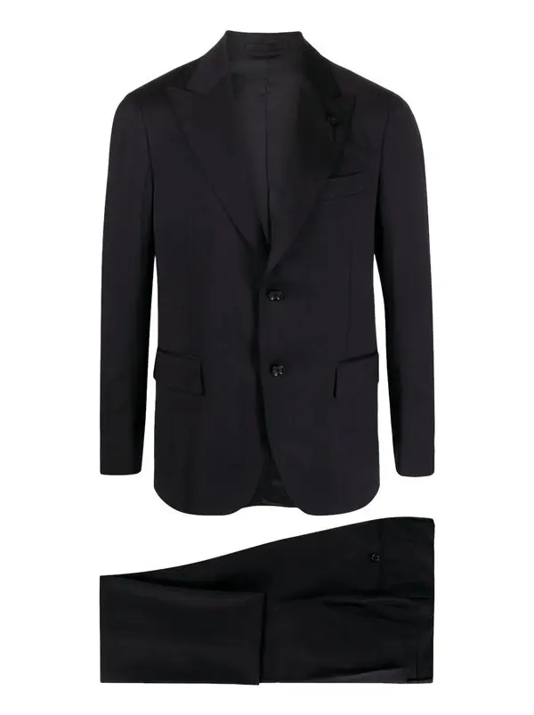 LARDINI Single-breasted Two-piece Wool Suit - Blue