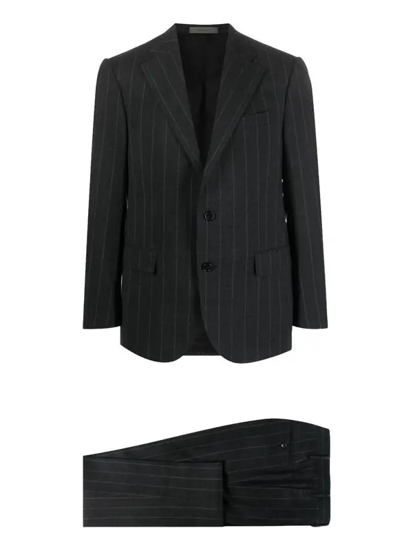 Corneliani Pinstripe-pattern Single-breasted Suit - Grey