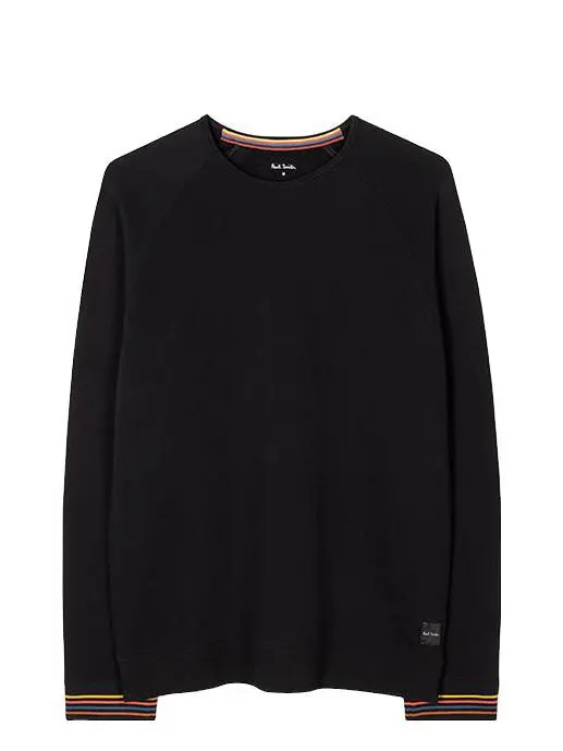 Paul Smith Cotton 'artist Stripe' Cuff Lounge Top - Black