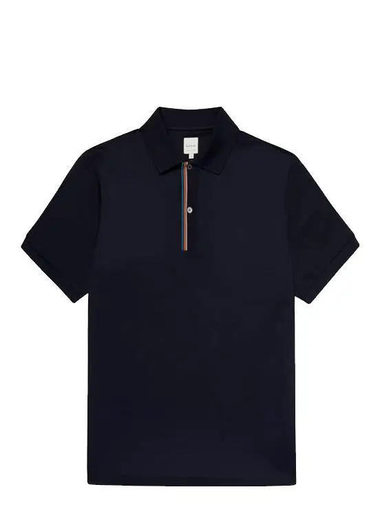Paul Smith Signature Stripe' Trim Polo Shirt - Blue