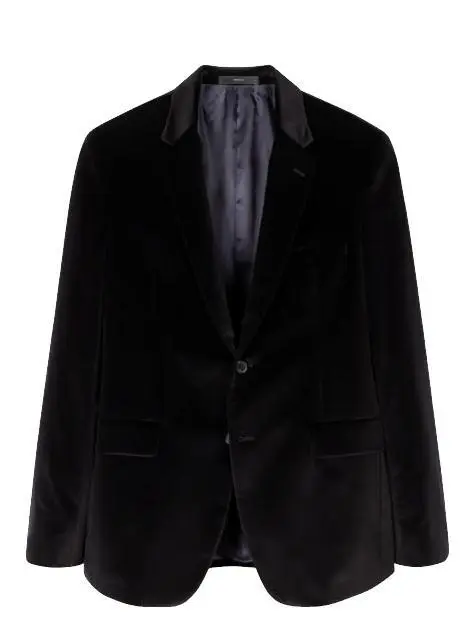 Paul Smith The Kensington Slim-fit Velvet Two-button Blazer - Black