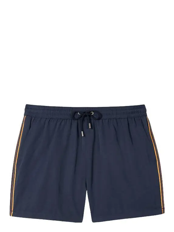 Paul Smith Swim Shorts With Striped Trim - Blue