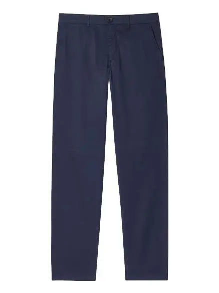 Paul Smith Tapered-fit Dark Stretch-cotton Chinos - Blue