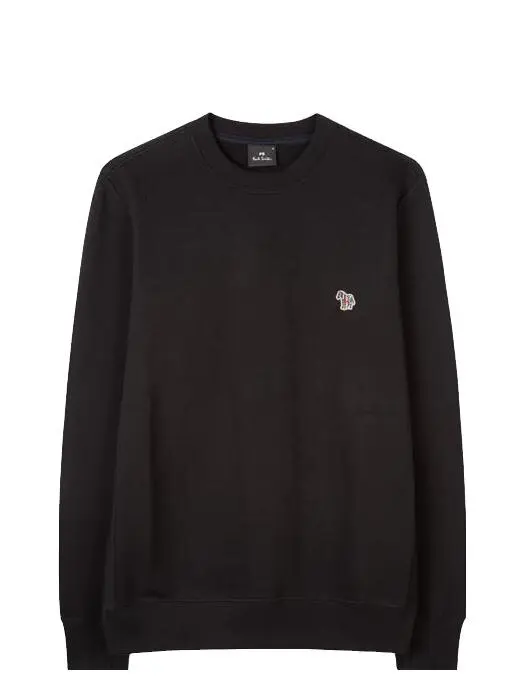 Paul Smith Cotton Sweatshirt With Embroidered Zebra Logo - Black