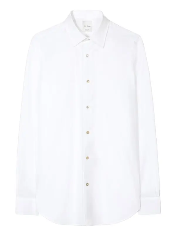 Paul Smith Tailored-fit Cotton 'signature Stripe' Cuff Shirt - White