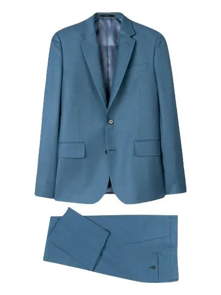 Paul Smith The Soho Tailored-fit Sharkskin Wool Suit - Blue