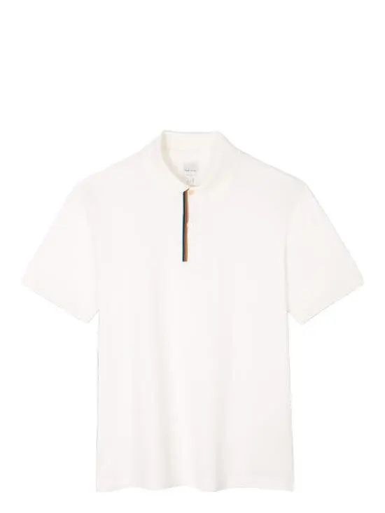 Paul Smith Signature Stripe' Trim Polo Shirt - White