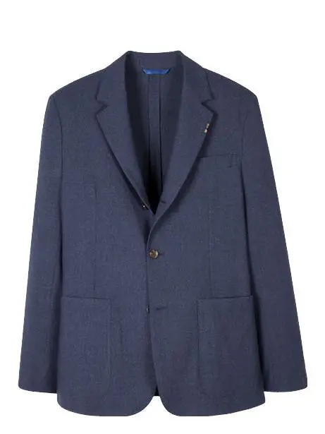Paul Smith Slate Marl Two-ply Hopsack Three-button Blazer - Blue