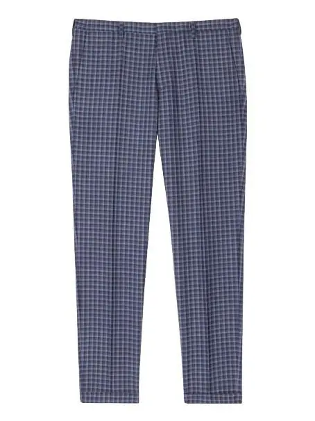 Paul Smith Slim-fit Check Wool Trousers - Blue