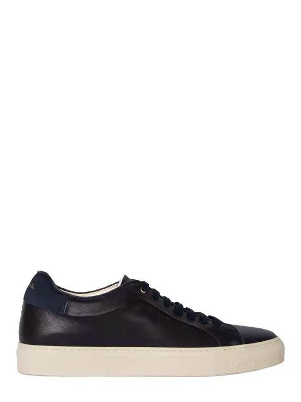 Paul Smith Leather 'basso' Trainers - Blue