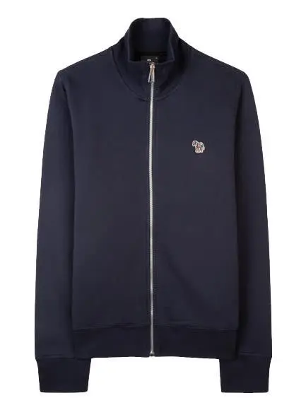 Paul Smith Cotton Zebra Logo Zip Sweatshirt - Blue