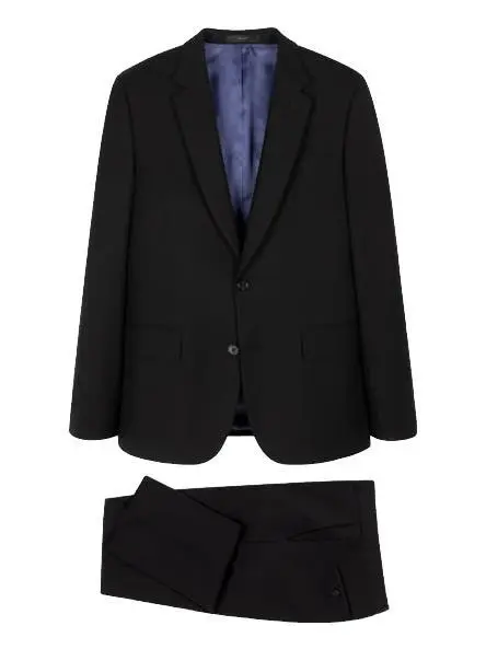 Paul Smith The Soho Tailored-fit Wool 'a Suit To Travel - Black