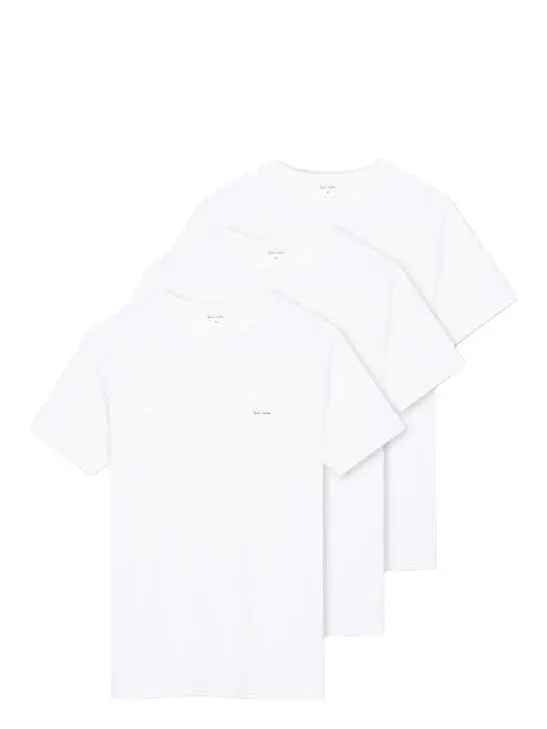 Paul Smith Logo Organic Cotton Logo Lounge T-shirts Three Pack - Black