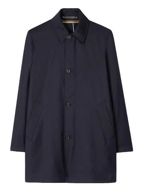Paul Smith Wool Mac With Detachable Gilet - Blue