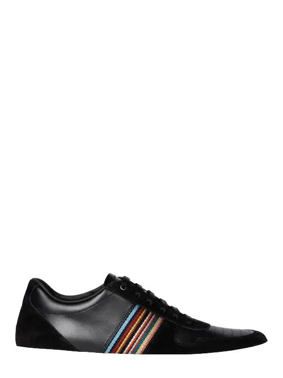 Paul Smith Leather Signature Stripe 'fermi' Sneakers - Black