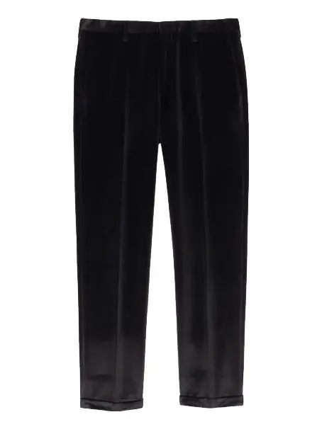 Paul Smith Slim-fit Cotton Velvet Trousers - Black