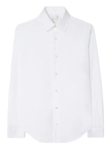 Paul Smith Super Slim-fit Shirt With 'artist Stripe' Cuff Lining - White
