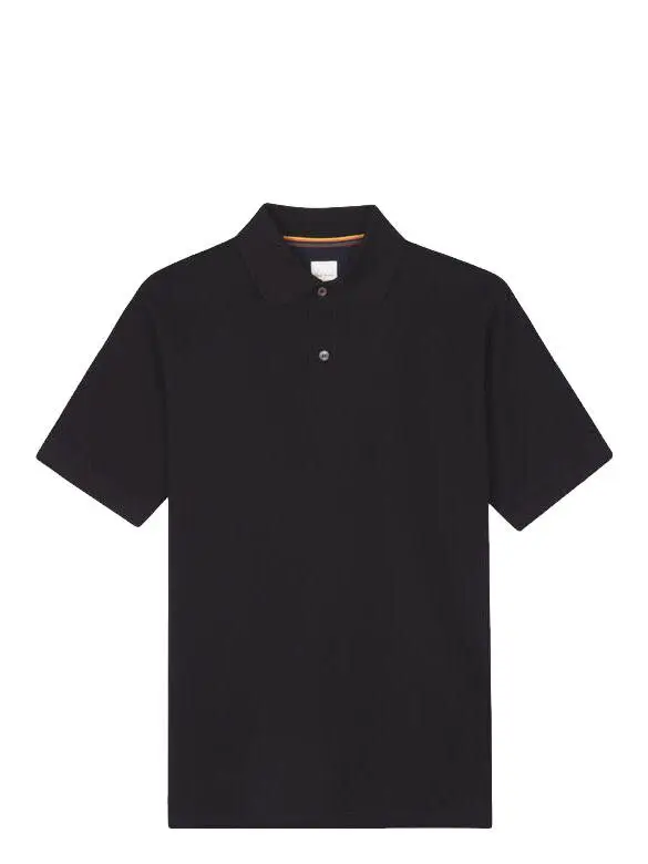 Paul Smith Cotton 'artist Stripe' Placket Polo Shirt - Black