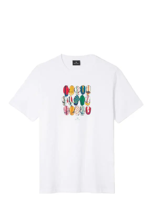 Paul Smith Cycling Caps' Cotton T-shirt - White