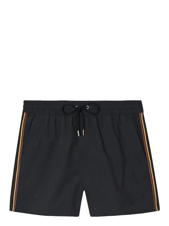 Paul Smith Swim Shorts With Striped Trim - Black