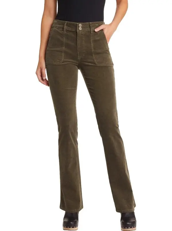 Sanctuary High-waisted Corduroy Bootcut Pants - Fatigue