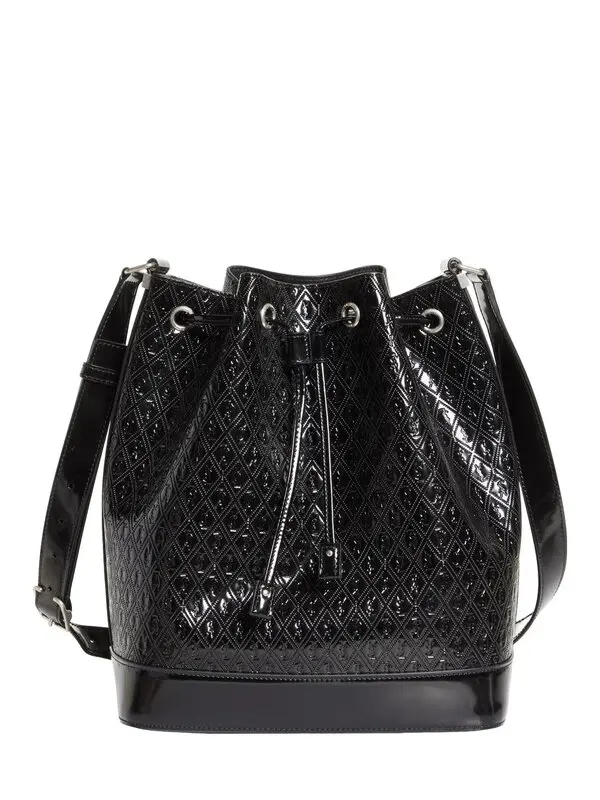 Saint Laurent Le Monogramme Embossed Bucket Bag - Noir