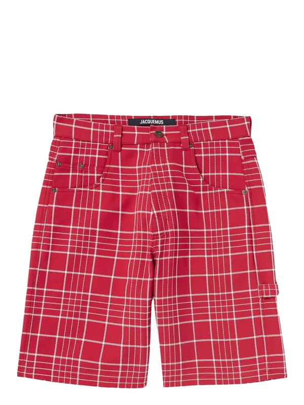 Jacquemus Le Panni Straight-leg Cotton-canvas Shorts - Red